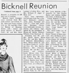 Bicknell Family Reunion 1977 – The Bicknell Family